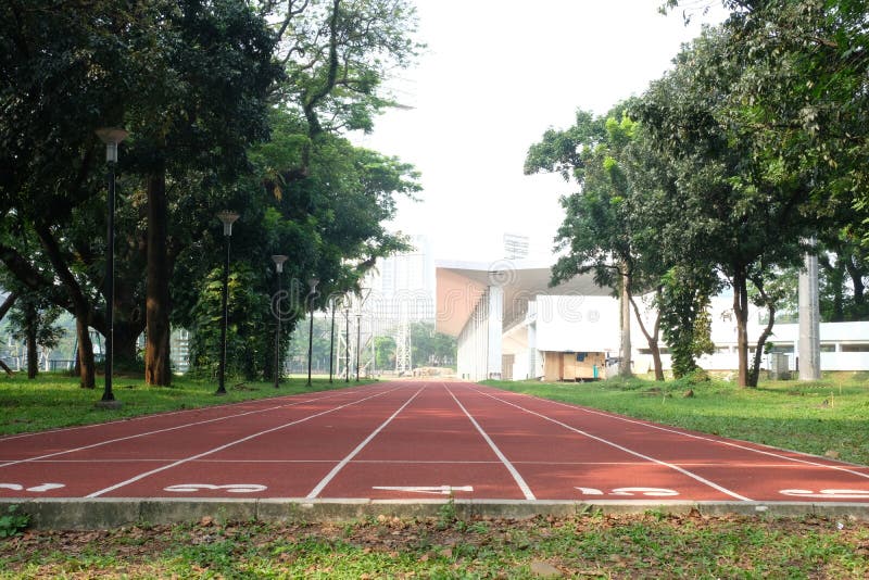 Running track in stadium stock image. Image of building - 254980791