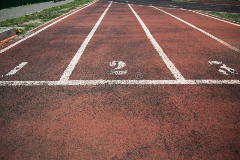 Running Track Numbers in Stadium . Front View . Stock Photo - Image of ...