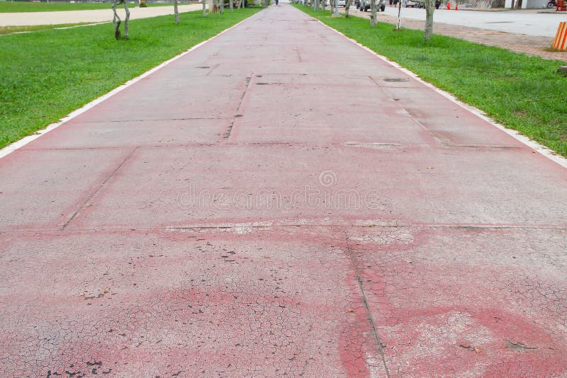 Running Track Old Rubber Coating Shabby and Cracked Surface Stock Image ...