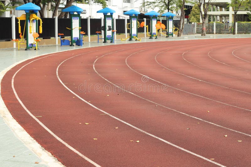 Running Track & Outdoor Gym Stock Photo - Image of outdoor, muscle ...