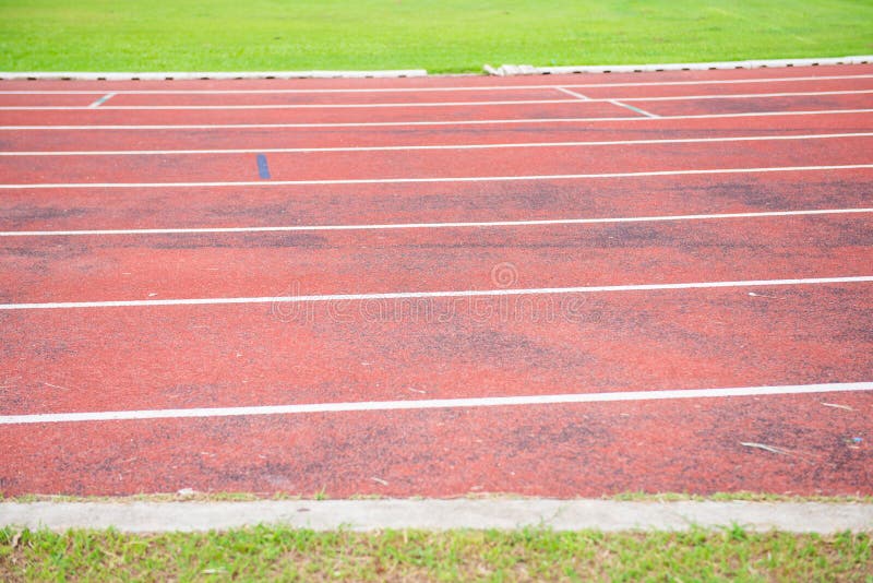 Running Track in Outdoor Stadium Stock Image - Image of surface, track ...