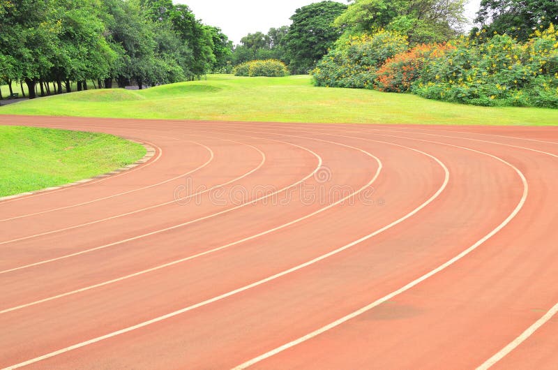 Running Track Rubber Standard Red Color Stock Photo - Image of patience ...