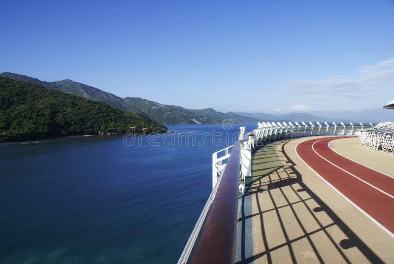 Running track on the sea stock image. Image of caribbean - 69439579