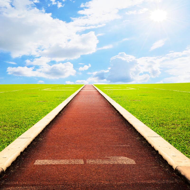 Running Track with Sky Cloud Stock Image - Image of life, concept: 18933689