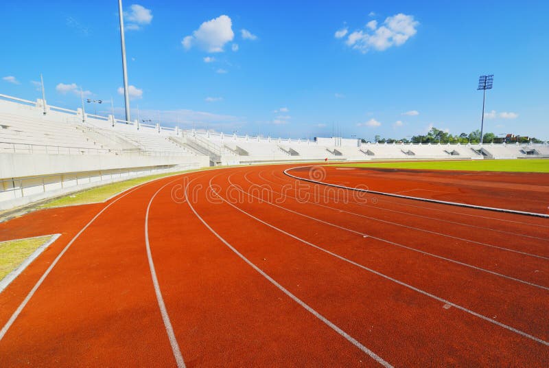 Running Track with Sky Cloud Stock Image - Image of line, competitive ...
