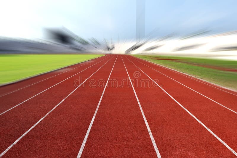 Running Track at a Sport Stadium (radial Blur Up Image) Stock Image ...