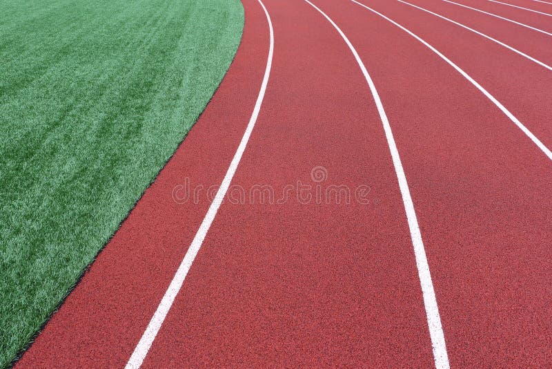 Running Track on Sports Field Stock Image - Image of base, outdoors ...