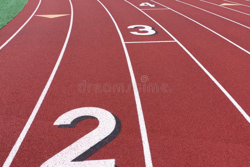 Running Track on Sports Field Stock Image - Image of base, outdoors ...