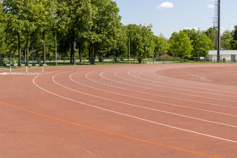 Running Track in the Stadium Stock Image - Image of start, lines: 282234507