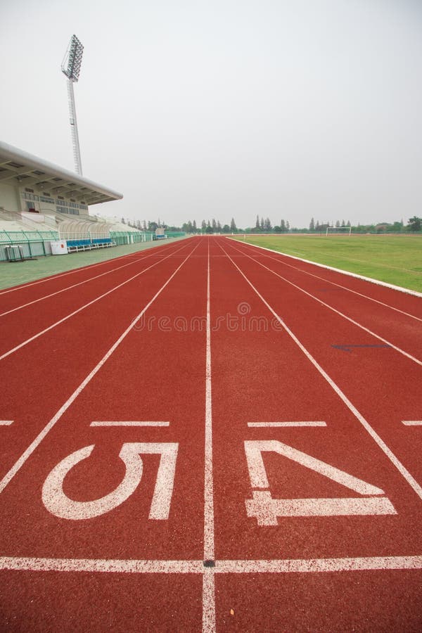 Running track in stadium. stock image. Image of landscape - 51790269