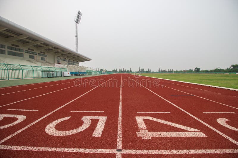 Running track in stadium. stock photo. Image of green - 51790538