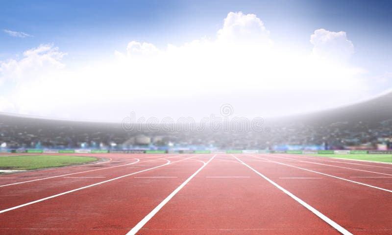 Running Track and Winner S Podium Stock Photo - Image of numbers, event ...
