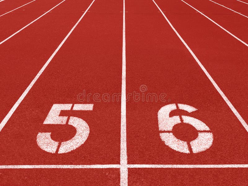 Number Six on Running Track Stock Image - Image of compete, number ...