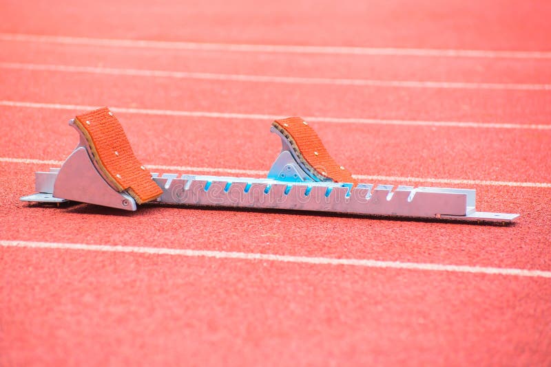 Starting Blocks on Running Tracks Stock Image - Image of line ...