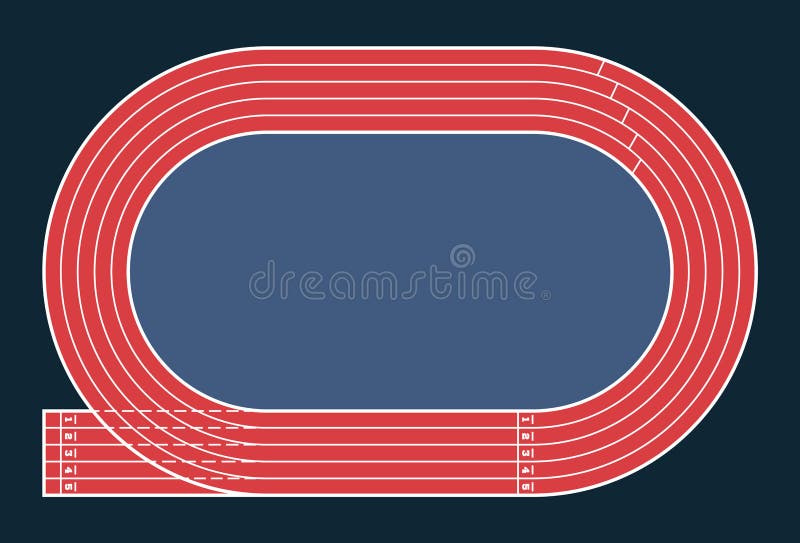 Running Track, Top View of Sport Stadium. Vector Illustration Stock ...