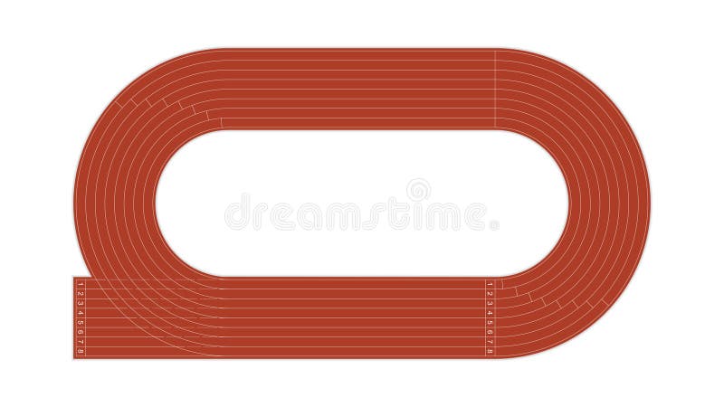 Running Track, Top View of Sport Stadium, Vector Illustration Stock ...