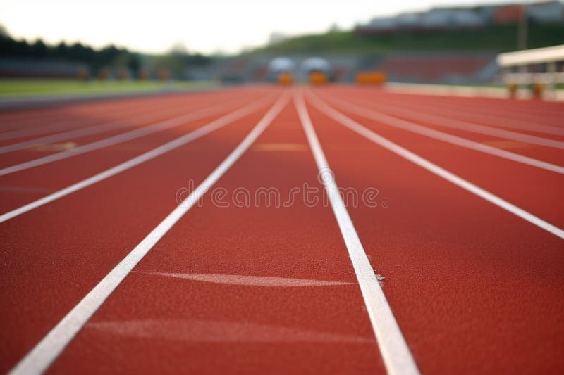 A Running Track, Zoomed in on Starting Blocks Stock Photo - Image of ...