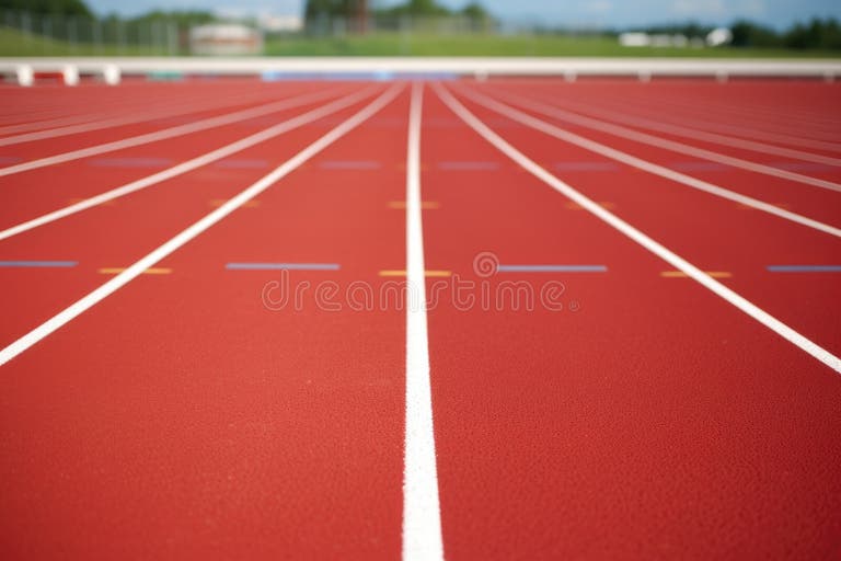 A Running Track, Zoomed in on Starting Blocks Stock Photo - Image of ...