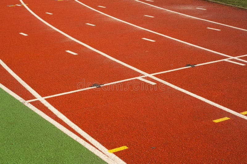 Running Tracks in a Sports Area Stock Image - Image of rubber, number ...