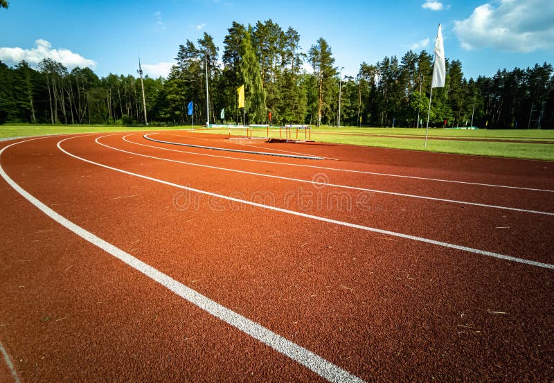 Running Tracks in a Sports Stadium. Horizontal Photo Stock Photo ...