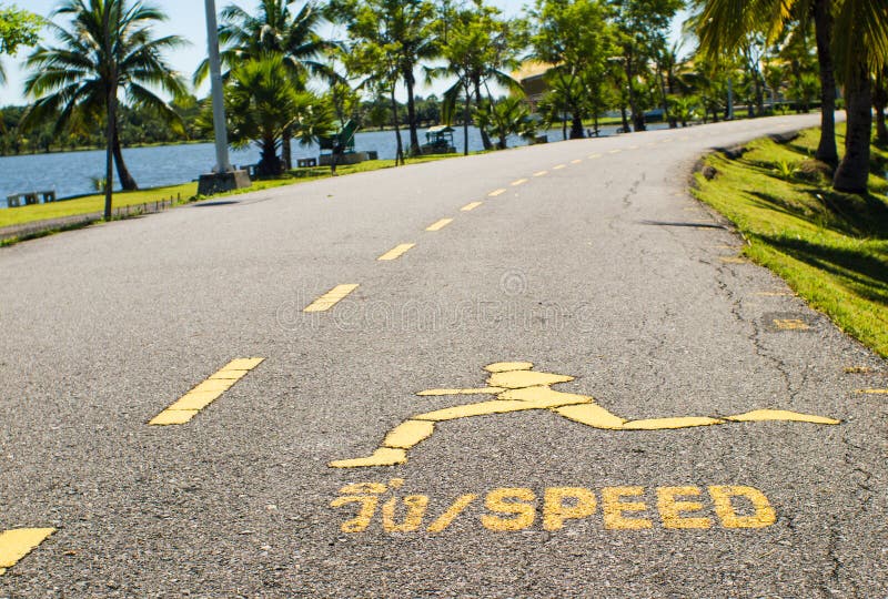 Running Trail Sign on Pedestrian.(speed,jogging). Stock Photo - Image ...