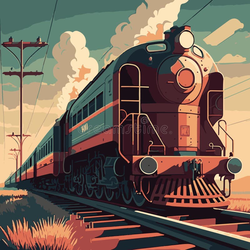 Running train stock illustration. Illustration of track - 274540555