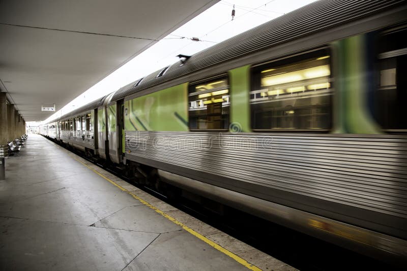 Running train stock photo. Image of transport, rail - 180811446