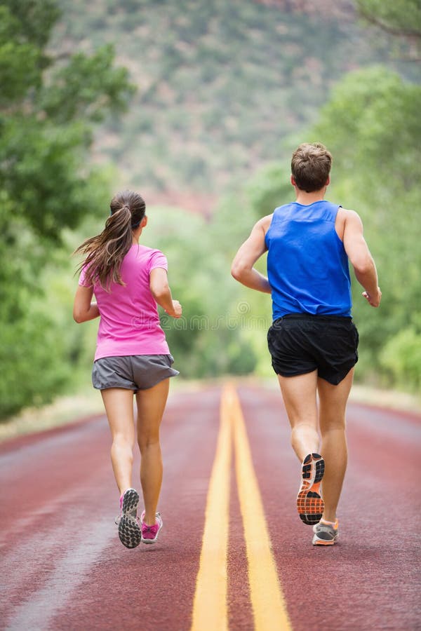 Running Training Runners Jogging on Road Stock Photo - Image of couples ...