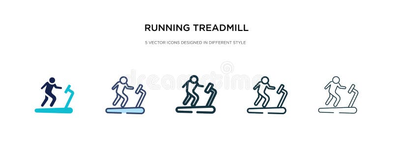 Running Treadmill Icon in Different Style Vector Illustration. Two ...