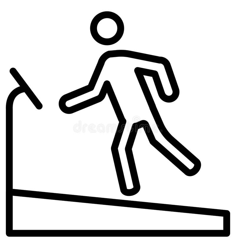 Running on Treadmill Isolated Vector Icon Use for Travel and Tour ...