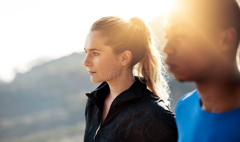 Running Turns Any Open Place into Our Chapel. Two Athletes Standing ...