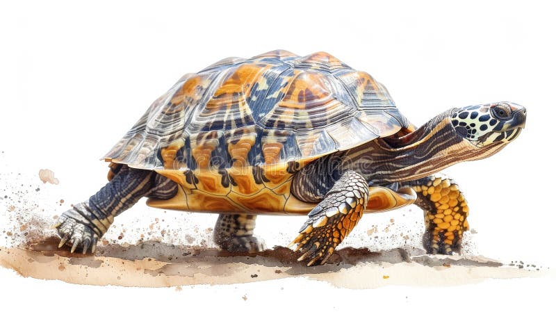 A Running Turtle Highlighted on a White Background Stock Photo - Image ...
