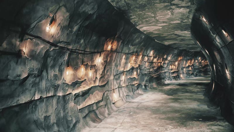 Running through an Underground Tunnel or Mine. Stock Footage - Video of ...