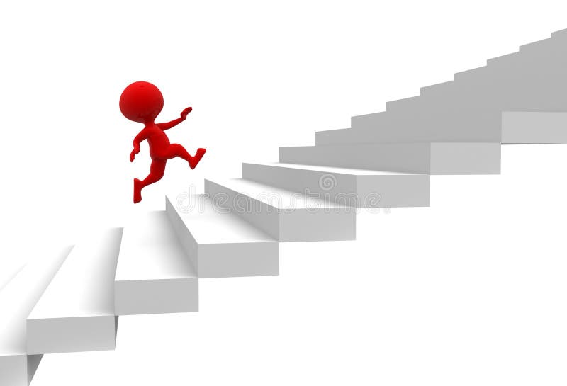 Running up on stairs stock illustration. Illustration of raise - 37800654