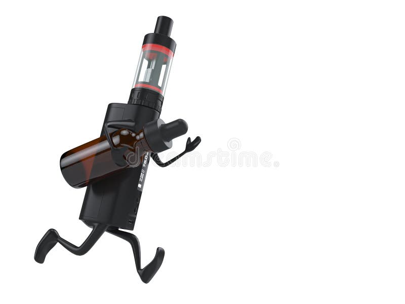 Running Vaping Ecig Battery Mod with Ejuice Bottle Stock Illustration ...
