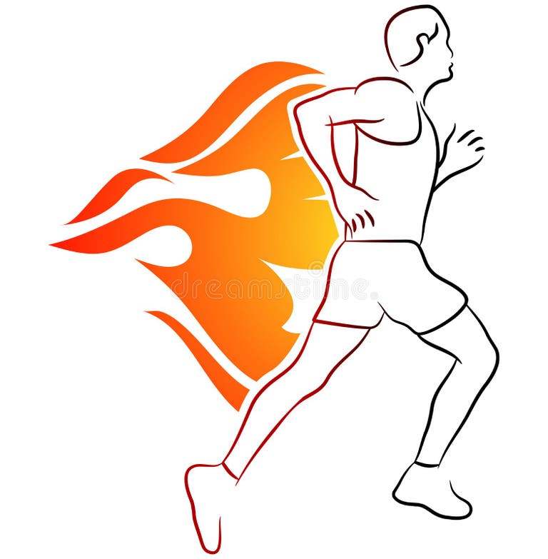 Running Vector Illustration Man Fire Flames Stock Illustrations – 31 ...