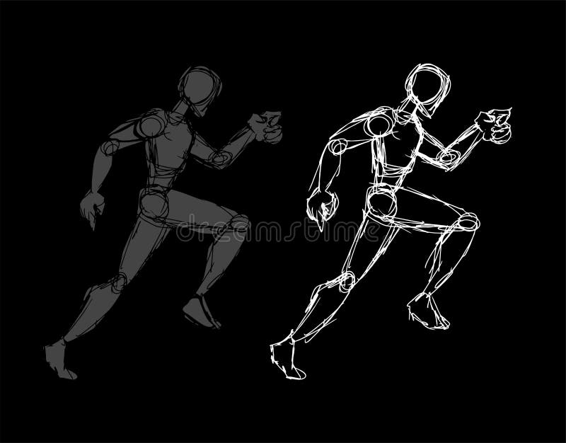 Running visual effect body stock vector. Illustration of young - 245254111