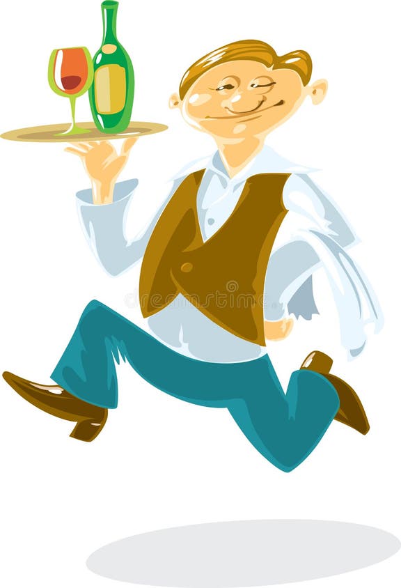 Running waiter stock vector. Illustration of white, vest - 7598167