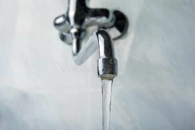 Running Water Faucet in the Bathroom Stock Photo - Image of home ...