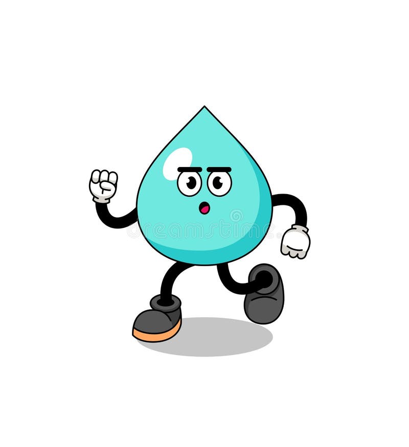 Running Water Mascot Illustration Stock Vector - Illustration of drop ...