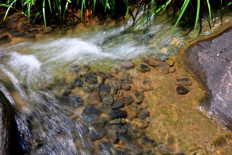 Running water over rocks stock photo. Image of blur, damp - 63289326