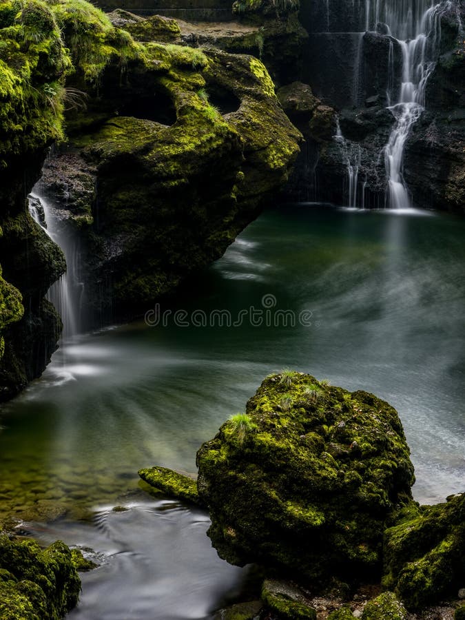 Running Water with Waterfall Stock Photo - Image of lake, coast: 45768090
