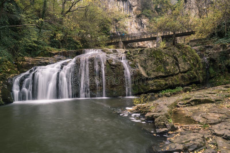 Running waterfall and ice stock image. Image of melting - 24832419