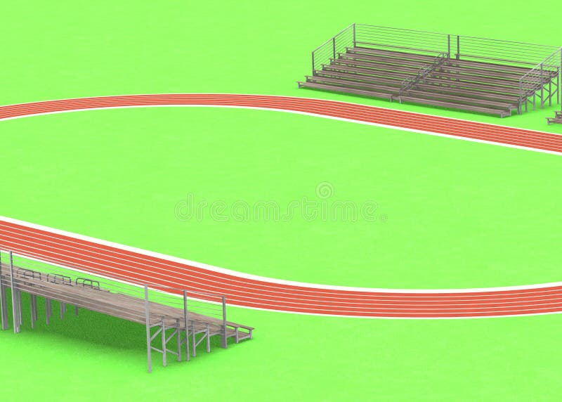 Running way (and benches) stock illustration. Illustration of render ...