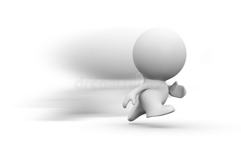 Running White 3d Human with Motion Blur Stock Illustration ...