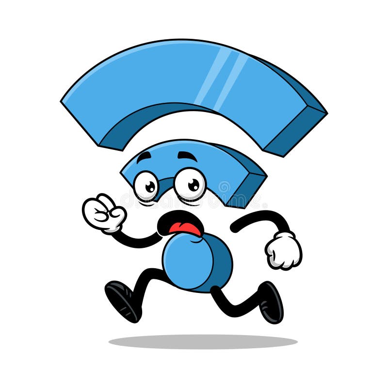 Wifi Signal Clipart Funny Internet Connectivity Problem Concept Stock ...