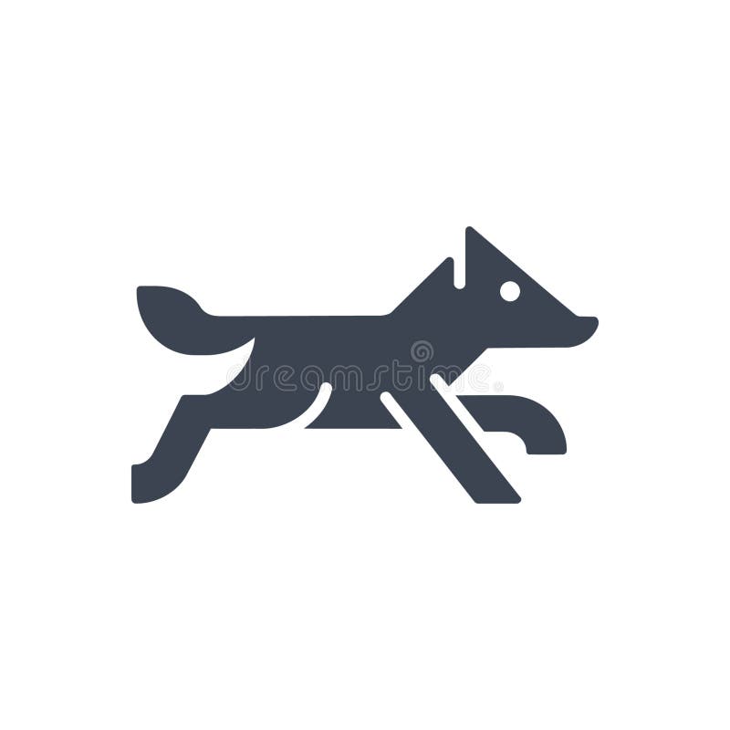 Running wolf icon stock illustration. Illustration of animal - 384694535