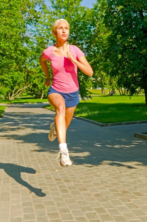 Running woman stock image. Image of head, female, woman - 10332783