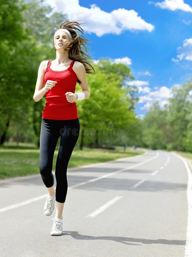 Running woman stock image. Image of healthy, beautiful - 9245169