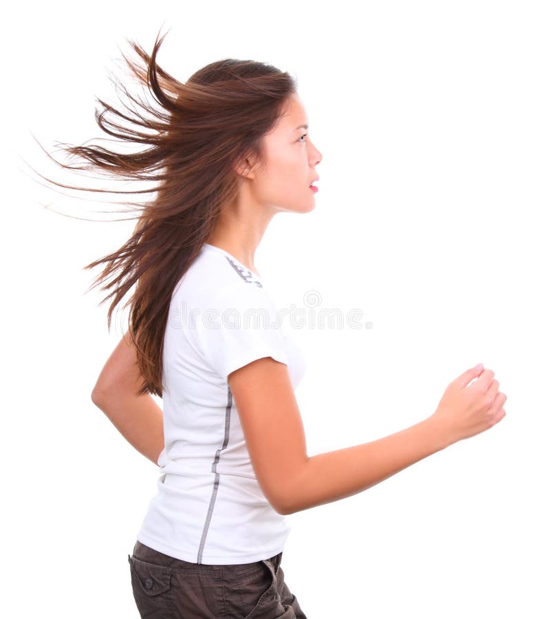 Running woman isolated stock photo. Image of athletic - 12082096